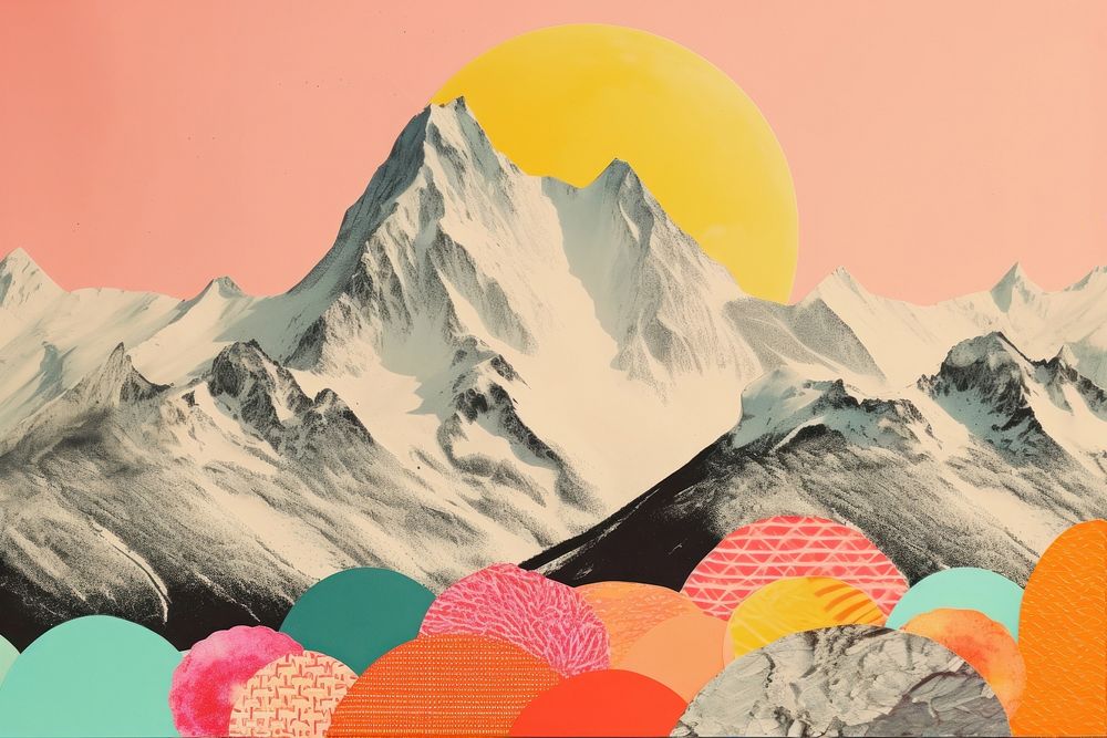 Collage Retro dreamy alpine art | Premium Photo Illustration - rawpixel