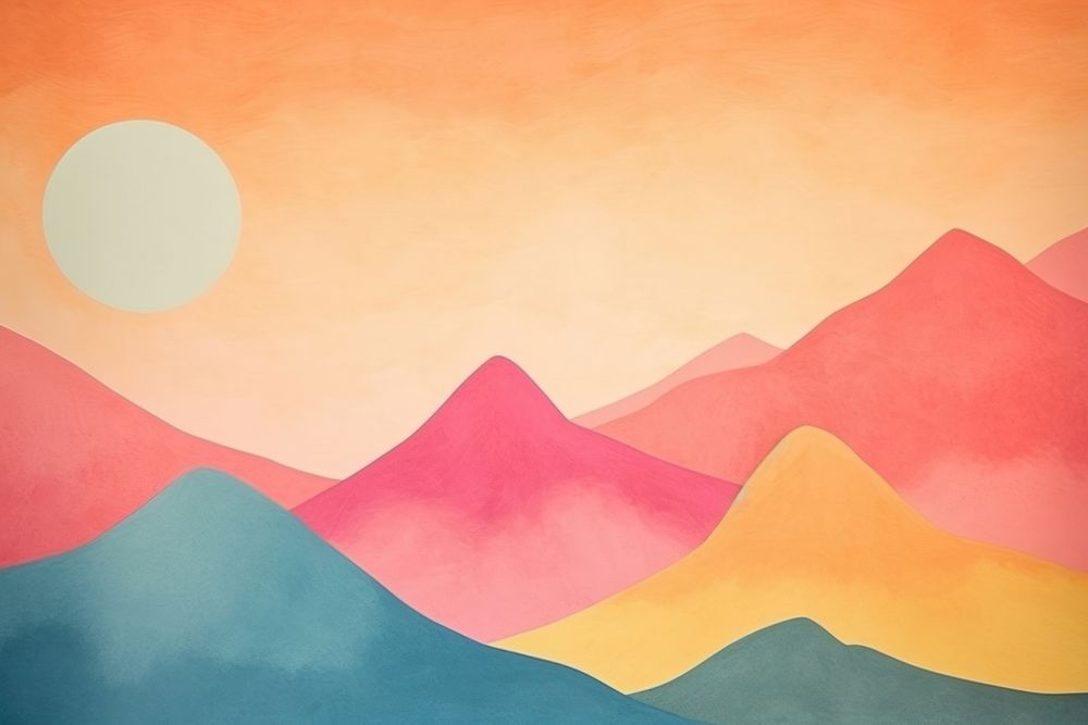 Moutain scene background backgrounds painting | Premium Photo ...