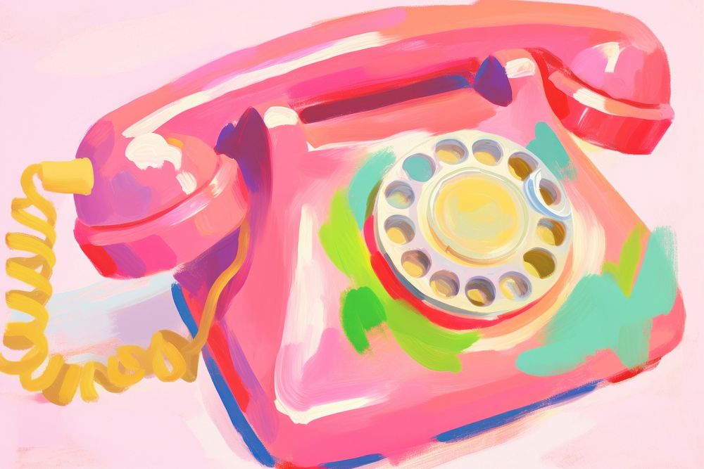 Vintage phone painting art electronics. | Premium Photo Illustration ...