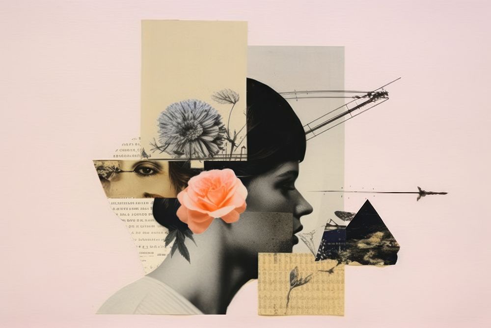 Craft paper collage portrait painting | Premium Photo Illustration ...