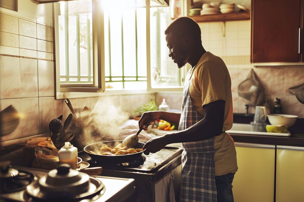 African American kitchen cooking food. | Premium Photo - rawpixel