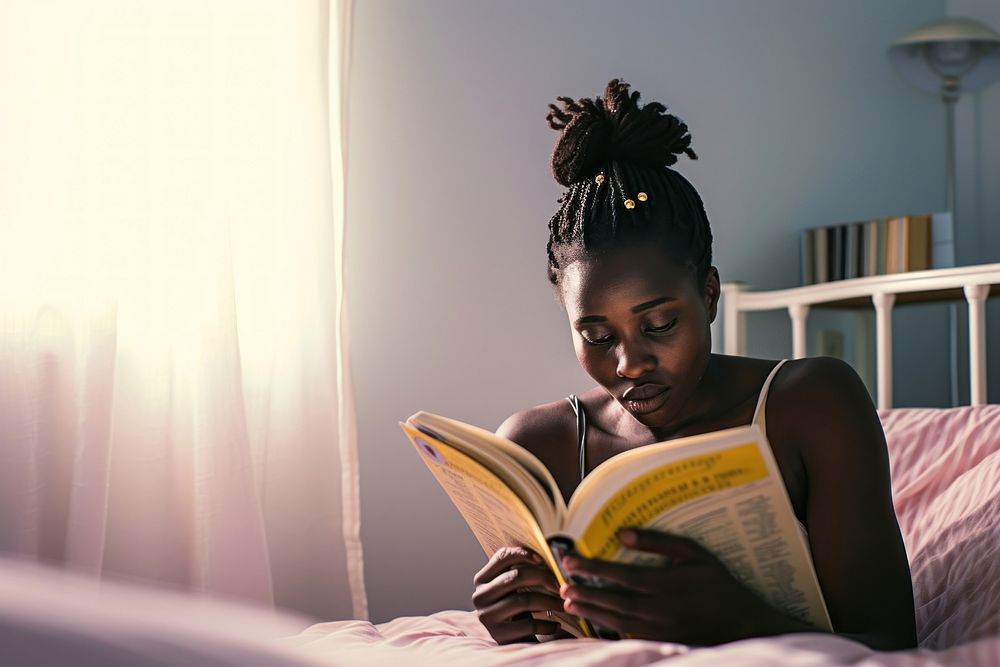 African American young woman reading | Free Photo - rawpixel