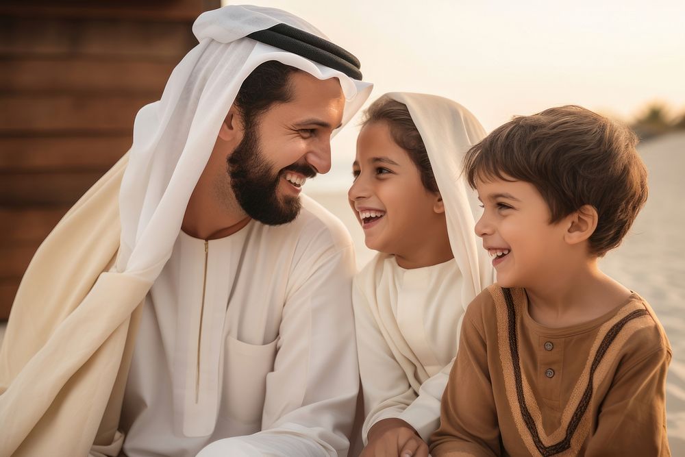 Middle eastern father outdoors smiling | Free Photo - rawpixel