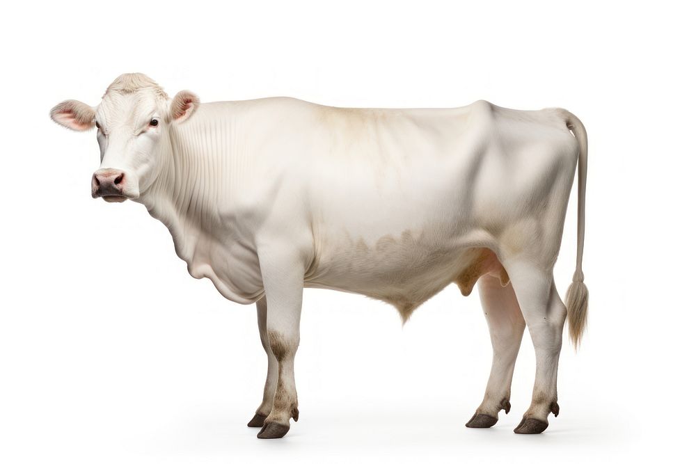 white cow livestock mammal animal. | Free Photo - rawpixel