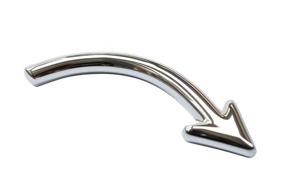 Silver curve arrow handle white | Premium Photo Illustration - rawpixel