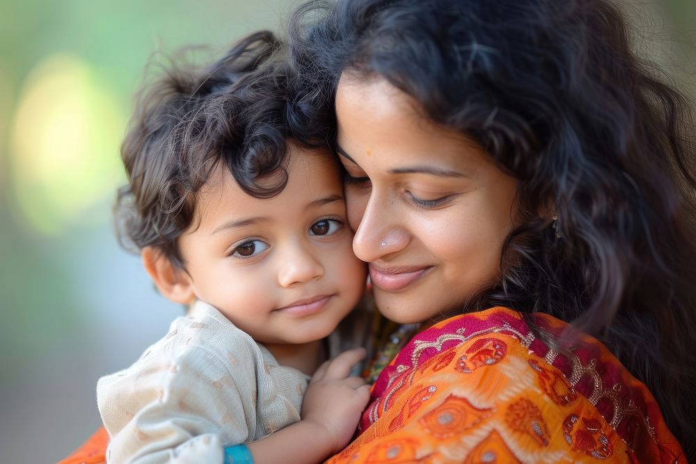 Indian portrait hugging family. | Premium Photo - rawpixel