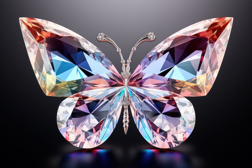 Butterfly gemstone crystal jewelry. | Free Photo Illustration - rawpixel