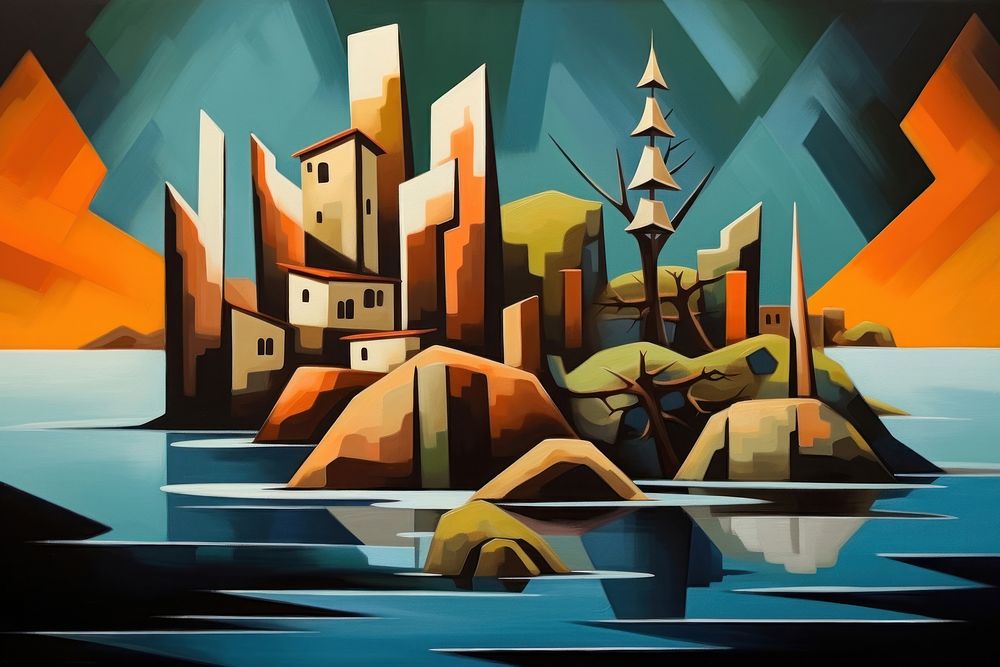 Island painting art drawing. | Premium Photo Illustration - rawpixel