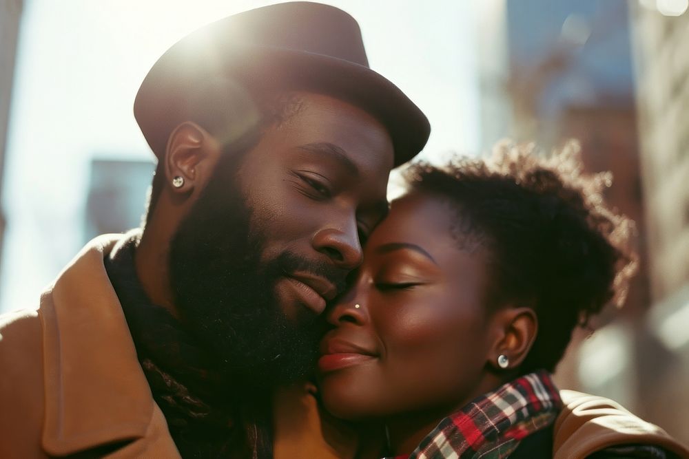 African couple portrait photography kissing. | Premium Photo - rawpixel