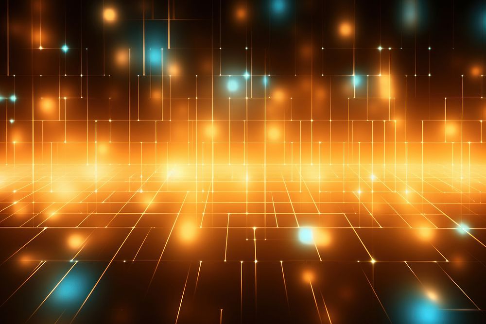 Gold grid pattern neon light | Free Photo Illustration - rawpixel