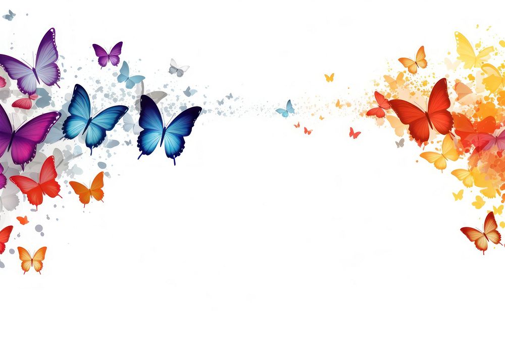 Butterfly line horizontal border pattern | Premium Photo Illustration ...