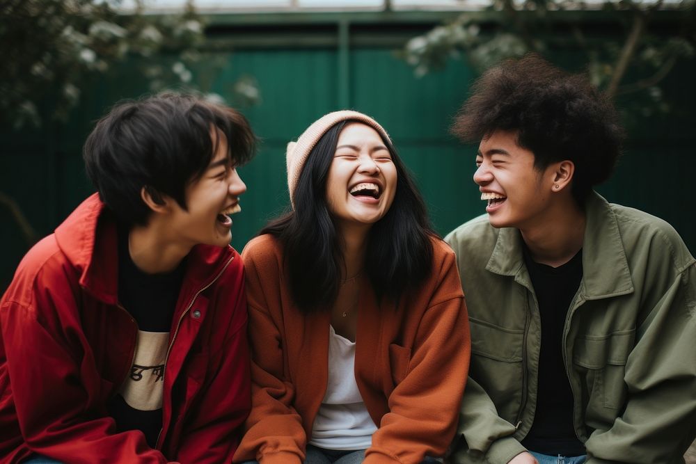 Group chinese friends laughing adult | Free Photo - rawpixel