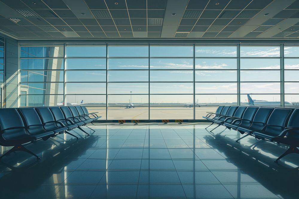 Large window see airplane airport | Free Photo - rawpixel