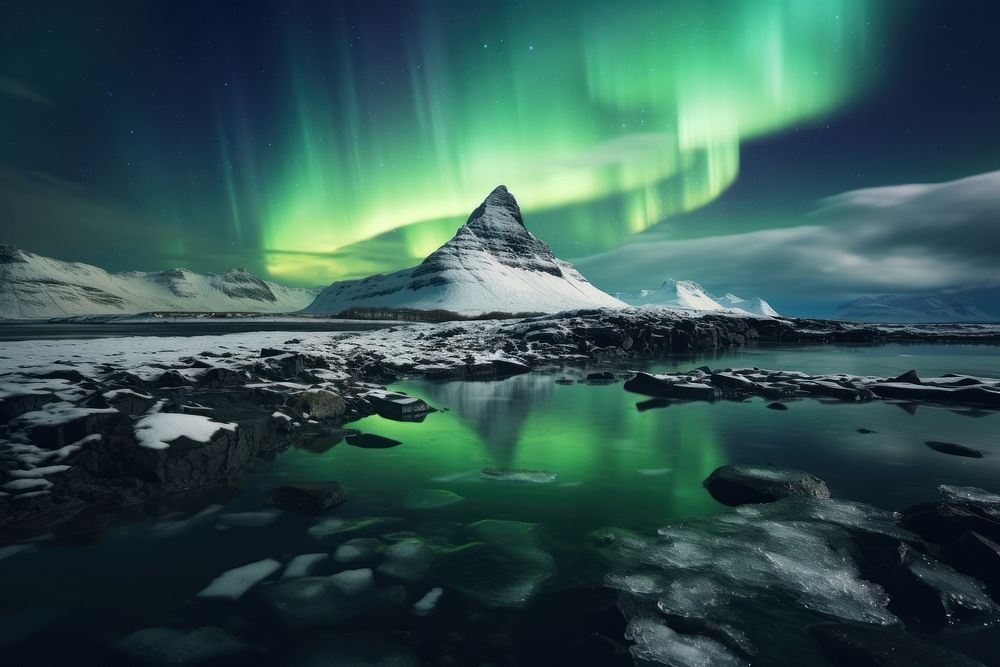 Night iceland northern light landscape | Free Photo - rawpixel