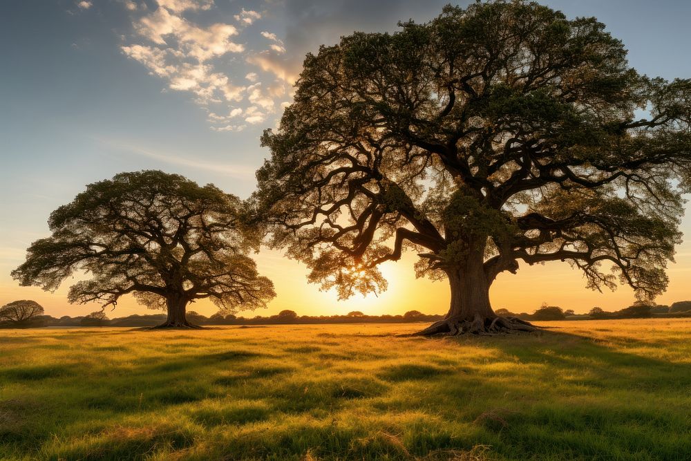 Oak trees landscape outdoors nature. | Premium Photo - rawpixel