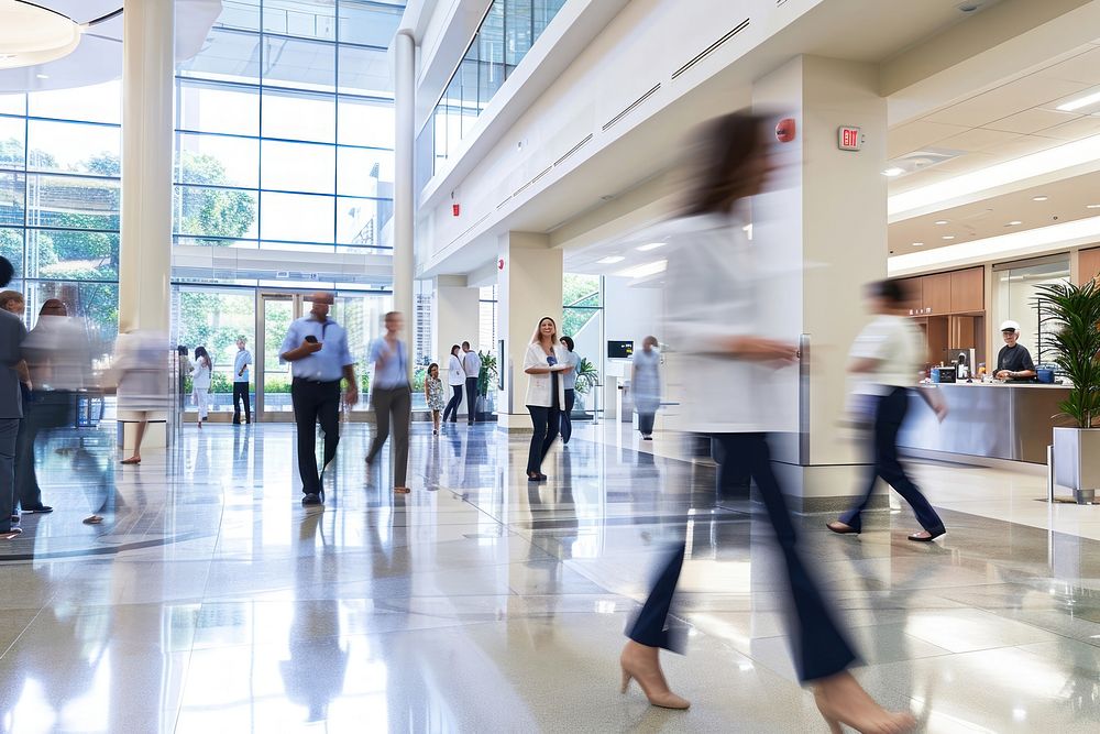 Staff Busy Lobby Area Modern | Free Photo - rawpixel