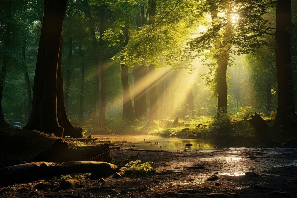 Forest spring forest landscape sunlight. | Free Photo - rawpixel