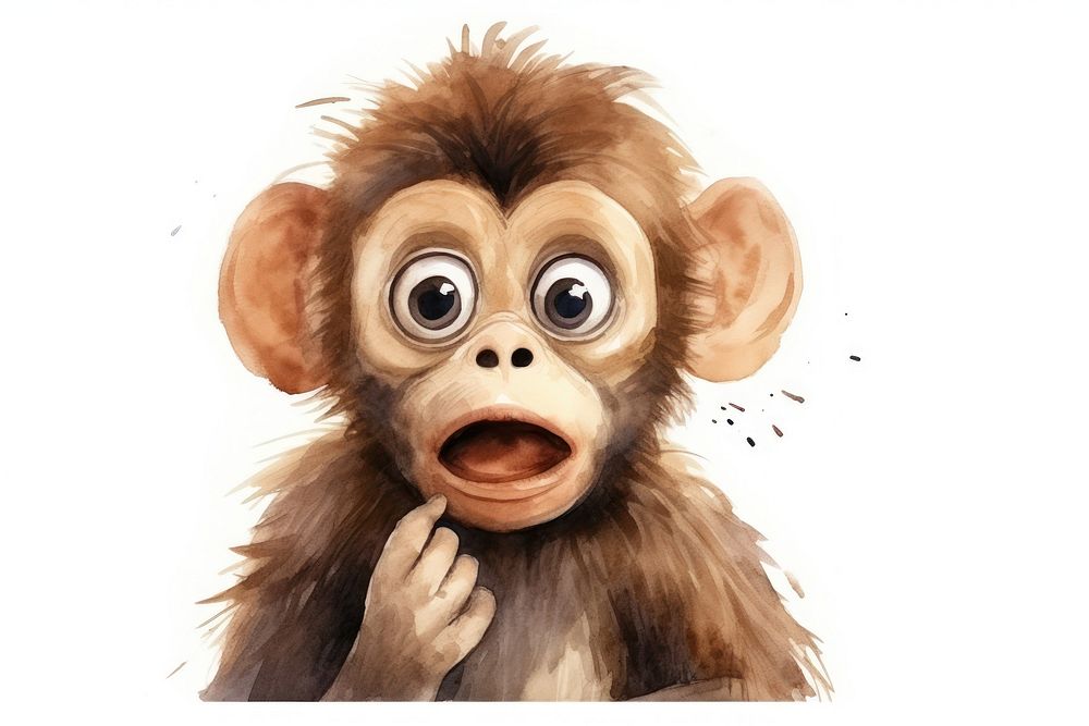 Cute Monkey surprised face expression | Free Photo Illustration - rawpixel