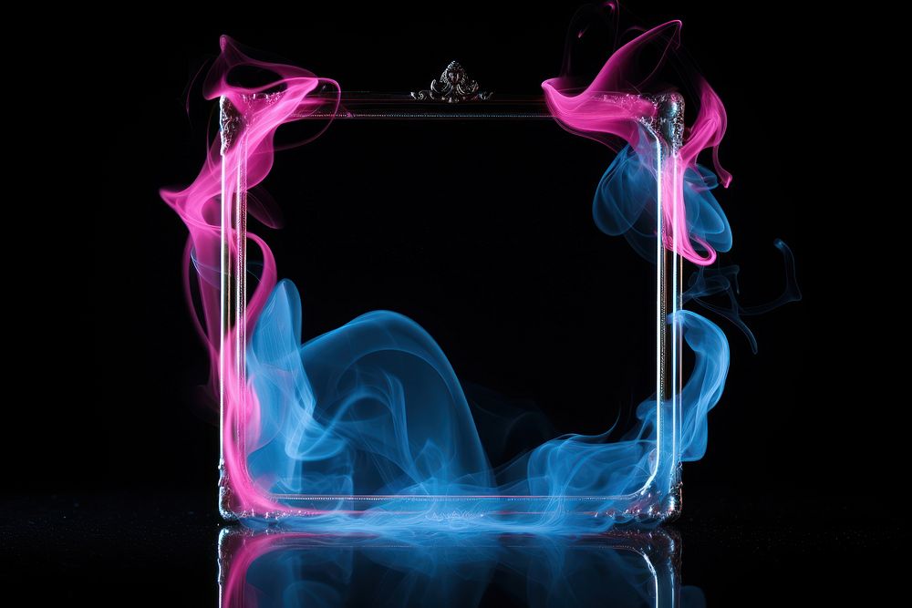 Glowing neon lighting frame smoke | Free Photo Illustration - rawpixel