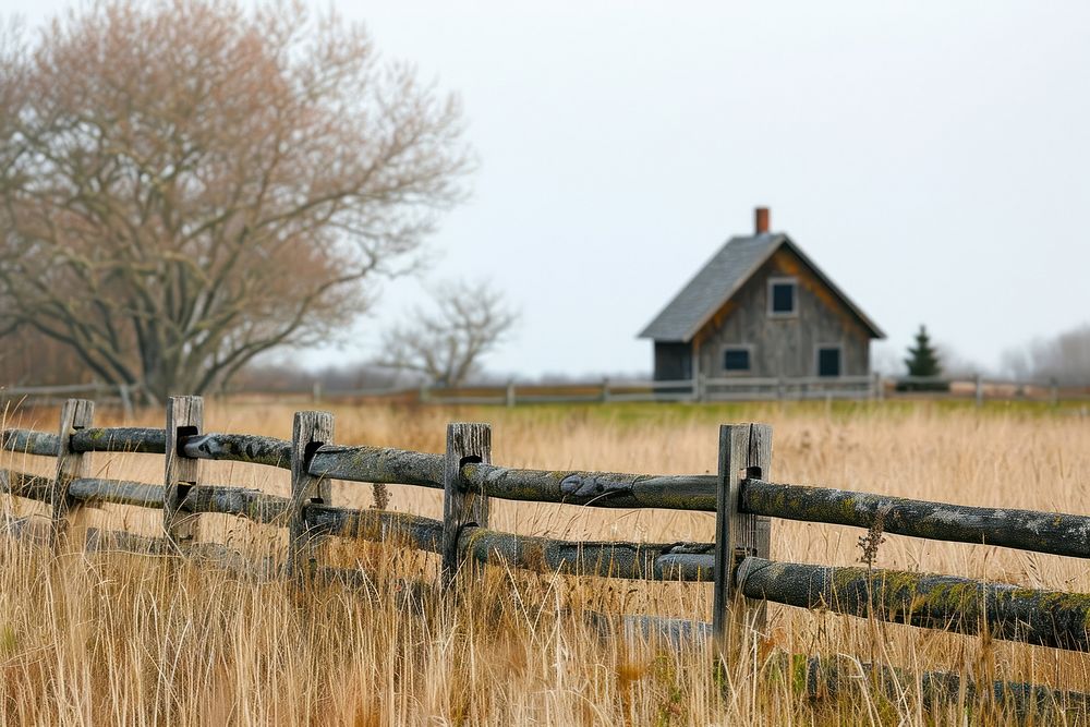 Empty scene house fence countryside | Free Photo - rawpixel