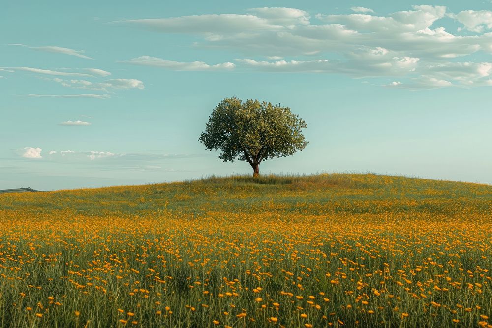 Empty scene spring flower fields | Premium Photo - rawpixel