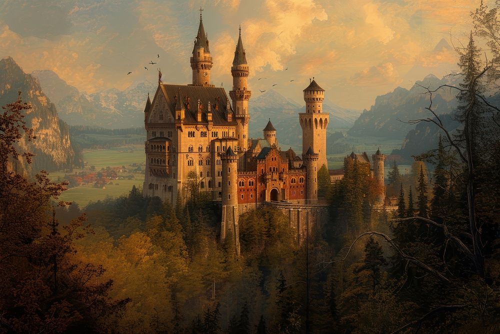 Castle architecture landscape building. | Premium Photo Illustration ...