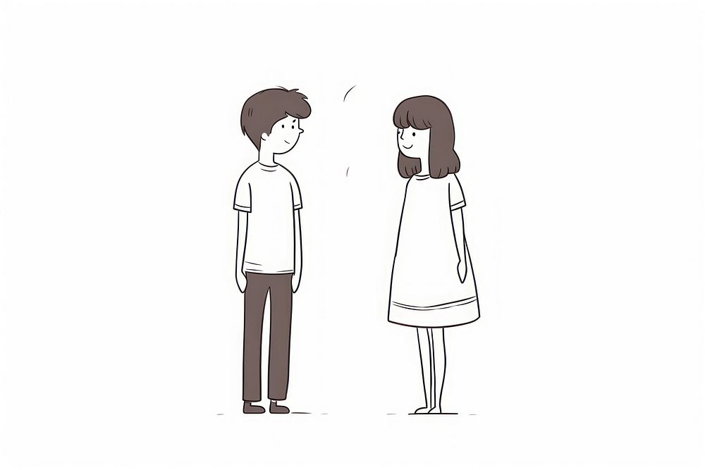 Hand-drawn illustration couple talking each | Free Photo Illustration ...