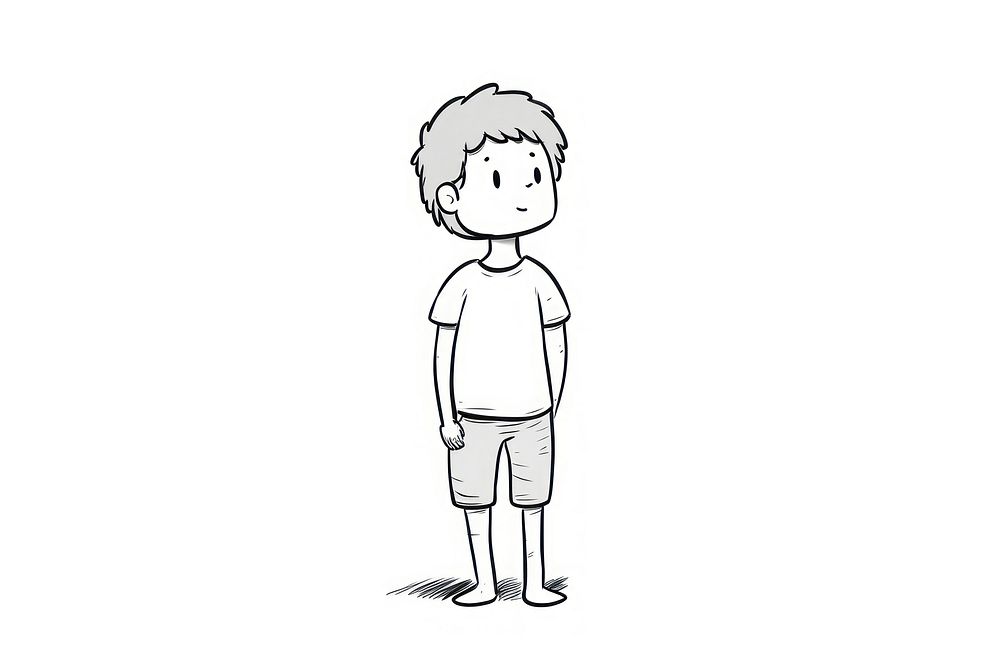 Hand-drawn illustration boy thinking drawing | Free Photo Illustration ...