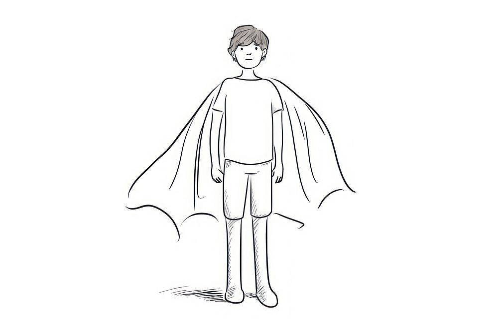 Hand-drawn illustration boy wearing superhero | Premium Photo ...