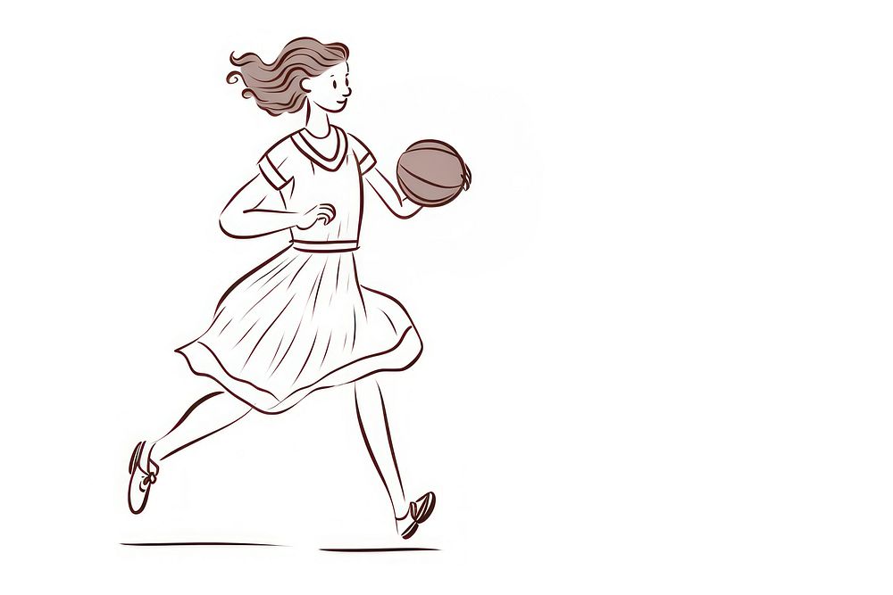 Hand-drawn illustration woman basketball player | Free Photo ...