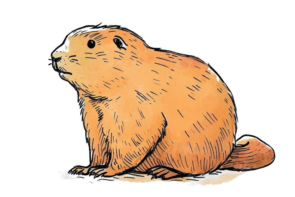 Hand-drawn sketch cute marmot rodent | Free Photo Illustration - rawpixel