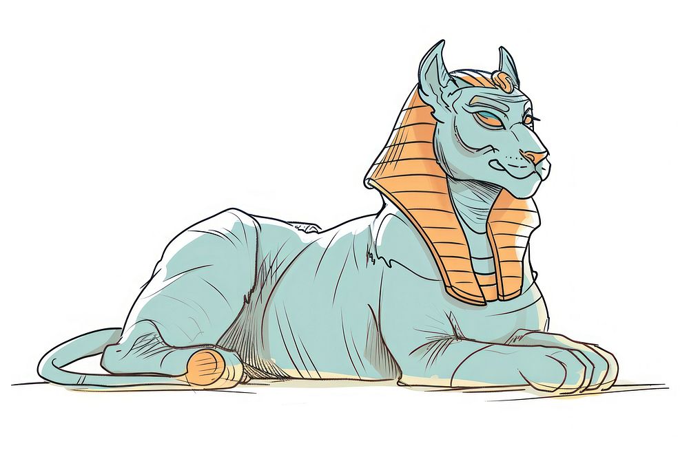 Hand-drawn sketch cute sphinx drawing | Free Photo Illustration - rawpixel