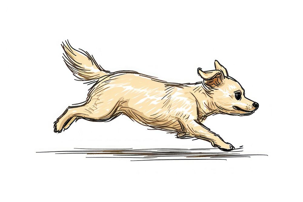 Hand-drawn sketch dog running drawing | Free Photo Illustration - rawpixel