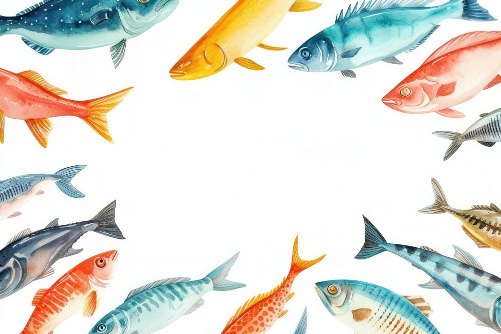 Fish backgrounds animal white background. | Free Photo Illustration ...