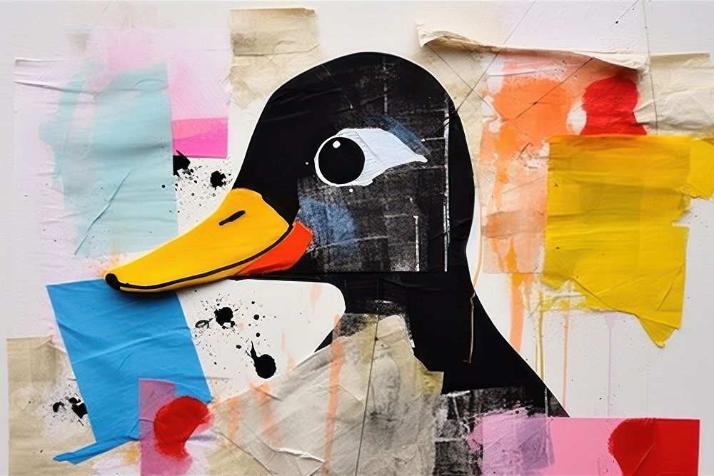 Abstract duck ripped paper art | Free Photo - rawpixel