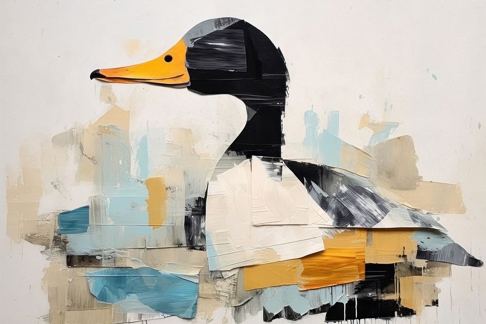 Abstract duck ripped paper art | Free Photo - rawpixel