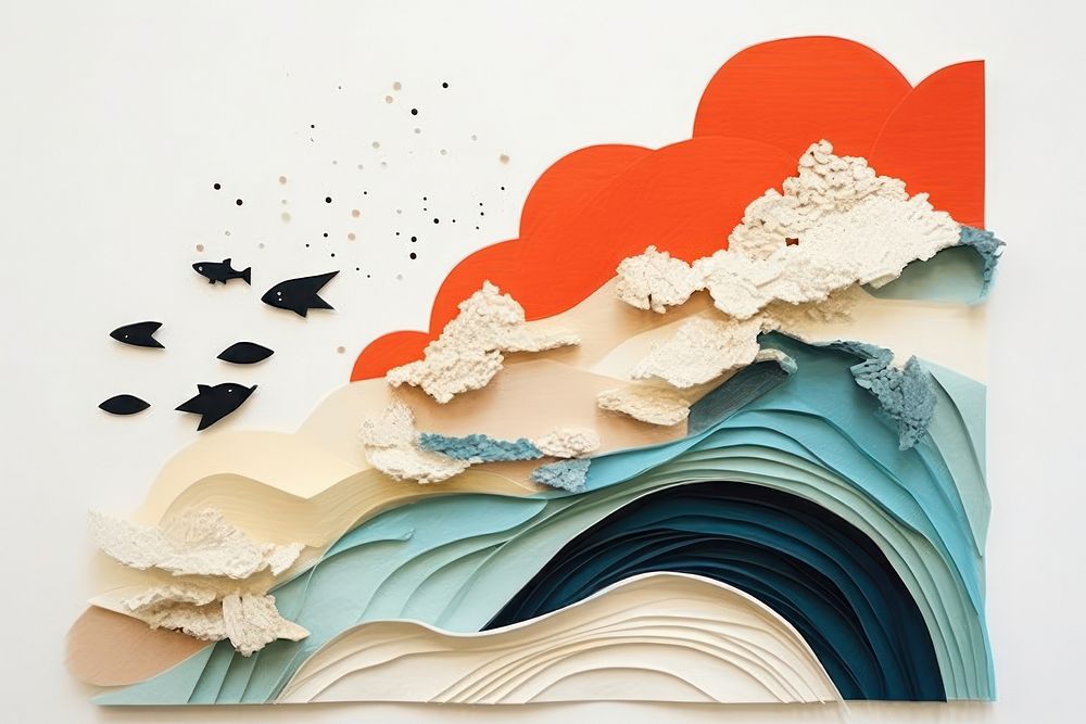 Abstract sea life ripped paper | Free Photo - rawpixel