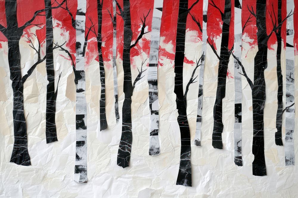 Snow Forest art painting forest. | Free Photo Illustration - rawpixel