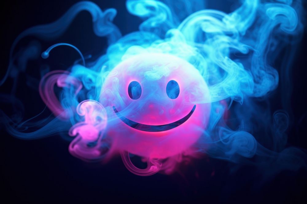 Neon smoke smiley face purple | Premium Photo Illustration - rawpixel