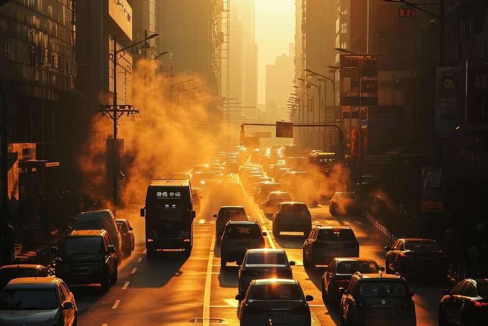 Traffic pollution architecture cityscape outdoors. | Free Photo - rawpixel