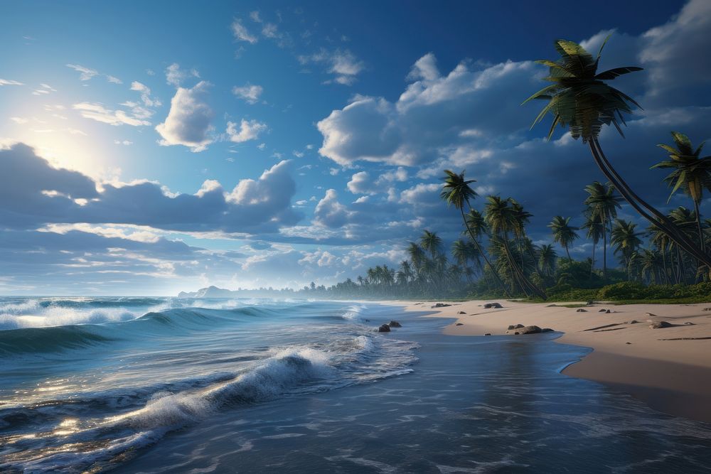 Fantasy Tropical beach landscape outdoors | Free Photo Illustration ...