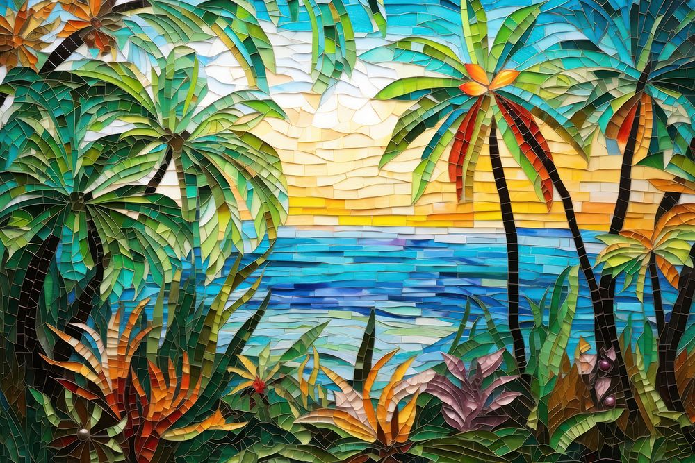 Tropical beach art backgrounds painting. | Free Photo - rawpixel