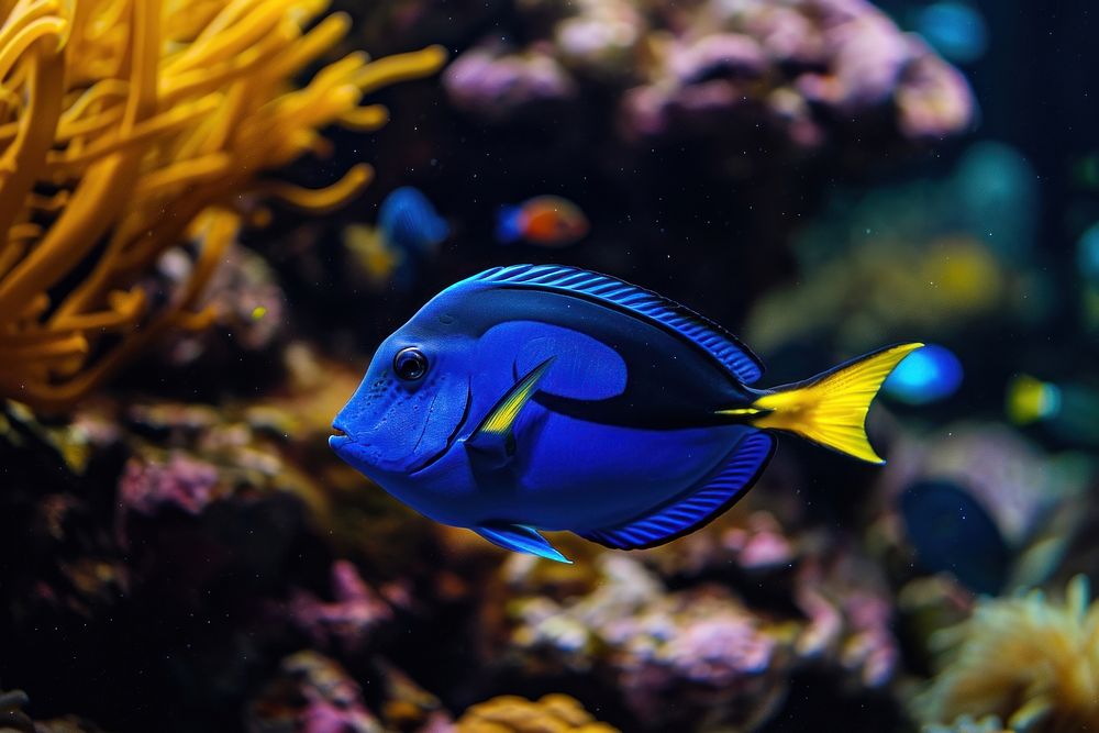 Underwater photo blue tang animal | Premium Photo - rawpixel