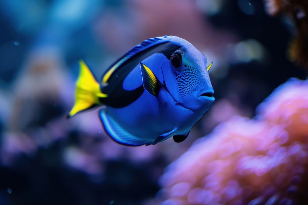 Underwater photo blue tang animal | Premium Photo - rawpixel