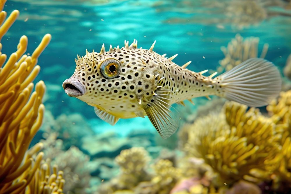 Underwater photo pufferfish animal outdoors | Free Photo - rawpixel