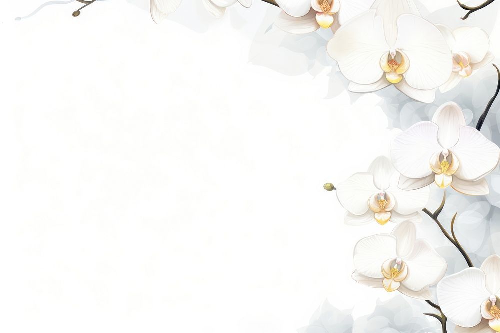 White orchid border frame flower | Free Photo Illustration - rawpixel