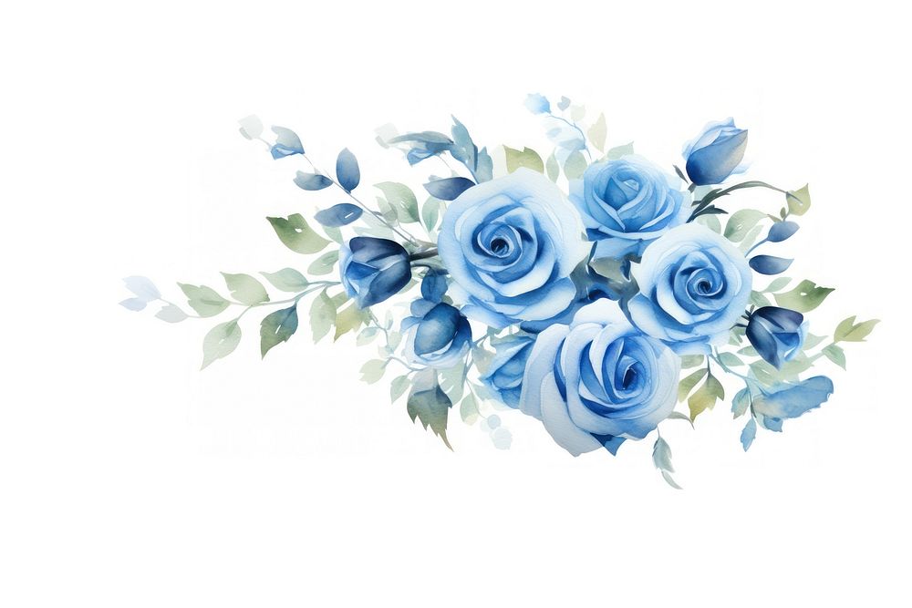 Blue rose bouquet border flower | Premium Photo Illustration - rawpixel