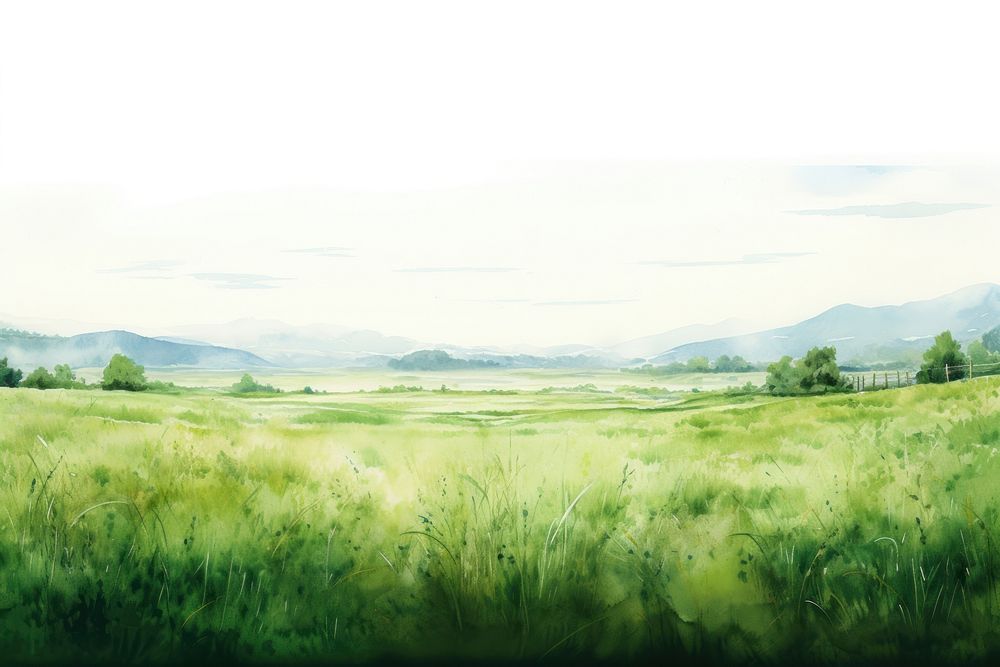 Grass field landscape border grassland | Free Photo Illustration - rawpixel