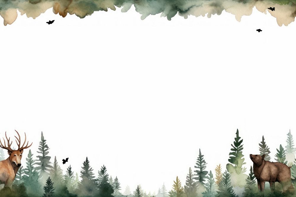 Forest animal border wildlife mammal | Free Photo Illustration - rawpixel