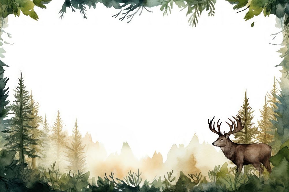 Forest animal border land landscape | Premium Photo Illustration - rawpixel